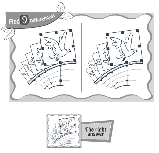 Find 9 differences game whale Royalty Free Vector Image