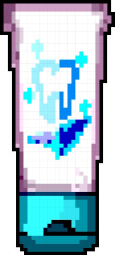 Clean toothpaste game pixel art Royalty Free Vector Image