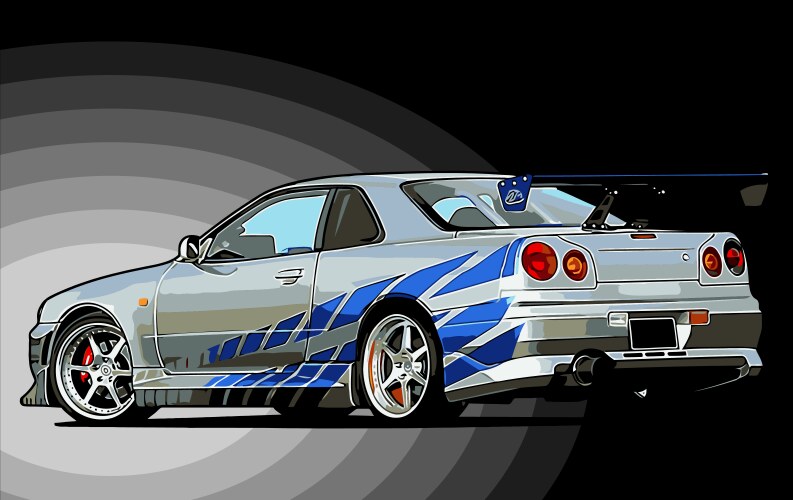 Jdm car template for graphic design Royalty Free Vector
