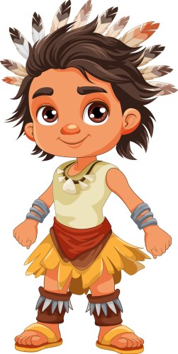 Male native american cartoon character Royalty Free Vector