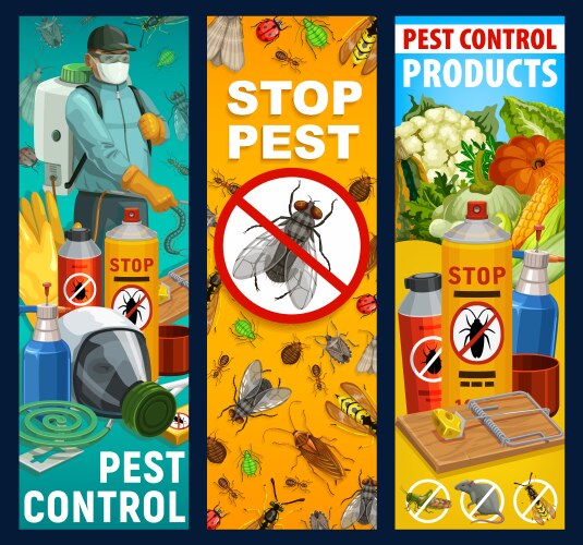 Mosquito and pest control banner Royalty Free Vector Image
