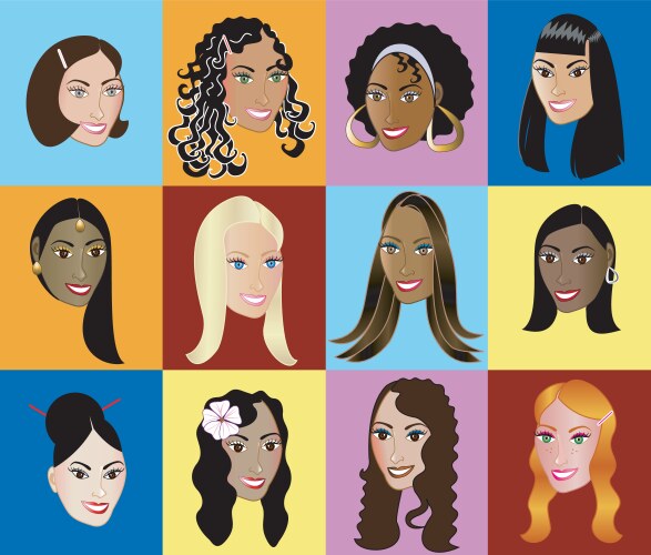 Women faces Royalty Free Vector Image - VectorStock