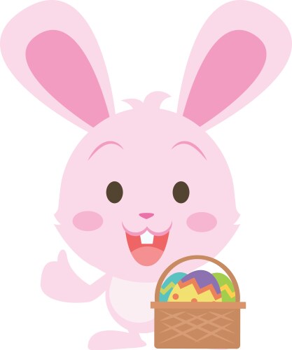 Easter bunny with big egg art Royalty Free Vector Image