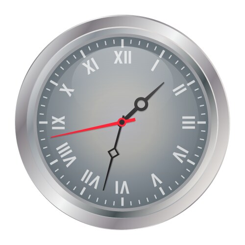 Chrome clock Royalty Free Vector Image - VectorStock