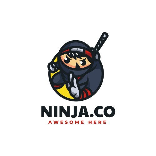 Ninja logo design Royalty Free Vector Image - VectorStock