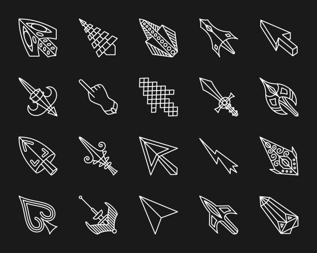 Mouse cursor simple color flat icons set Vector Image