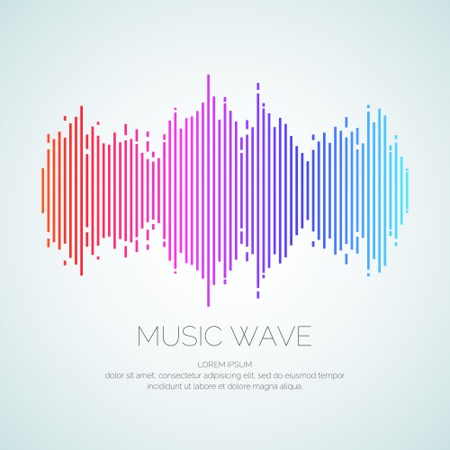 Sound waves frequency audio waveform music wave Vector Image