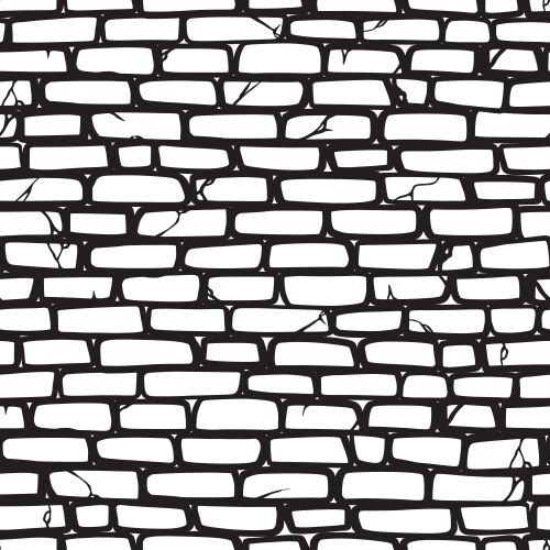 Seamless pattern of hand drawn brickwork Vector Image