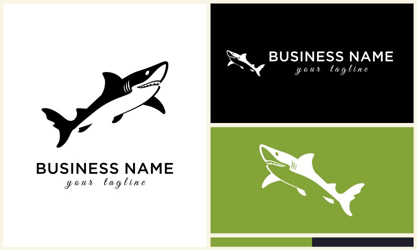 Silhouette shark logo template Royalty Free Vector Image