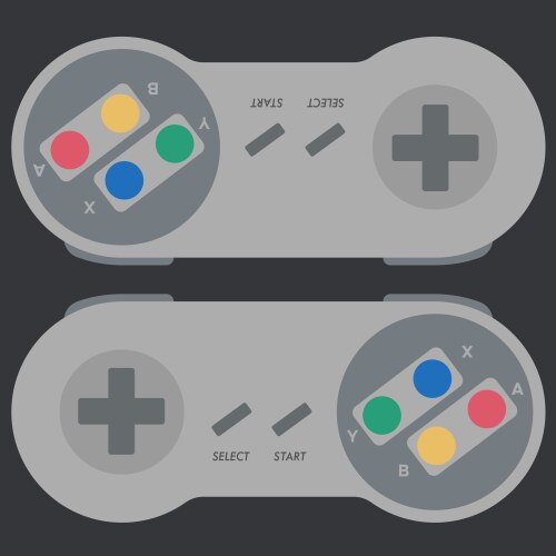 Vintage and iconic console game controller Vector Image