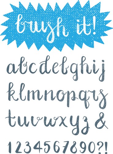 Calligraphic brush pen font hand drawn Royalty Free Vector