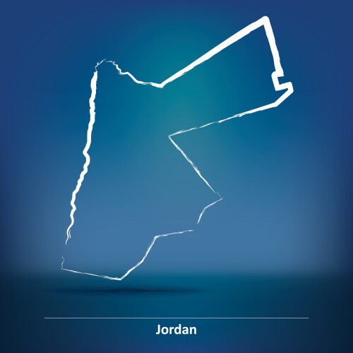 Map of jordan Royalty Free Vector Image - VectorStock