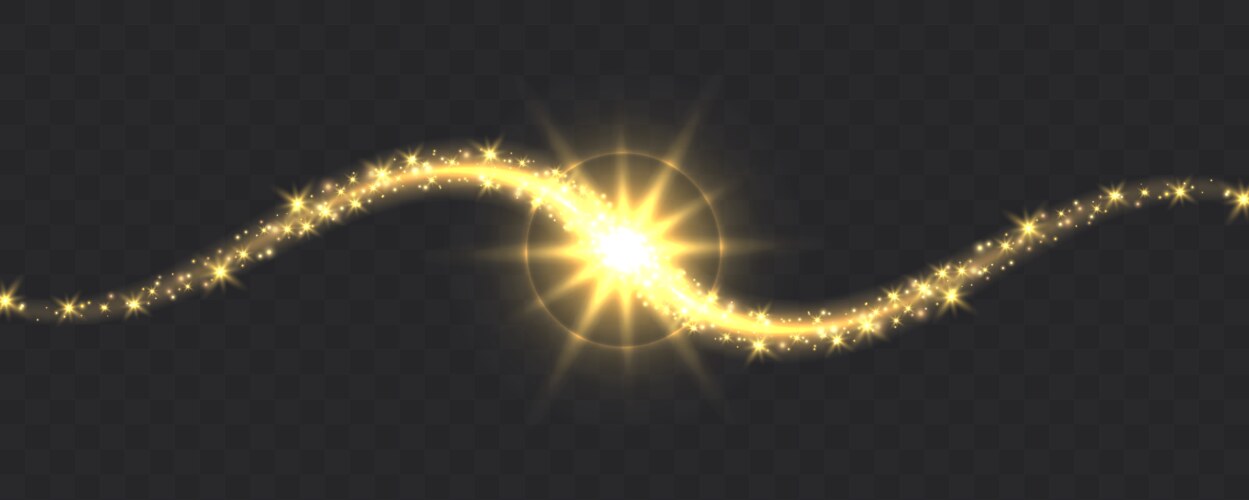 Magic golden light trail effect isolated Vector Image