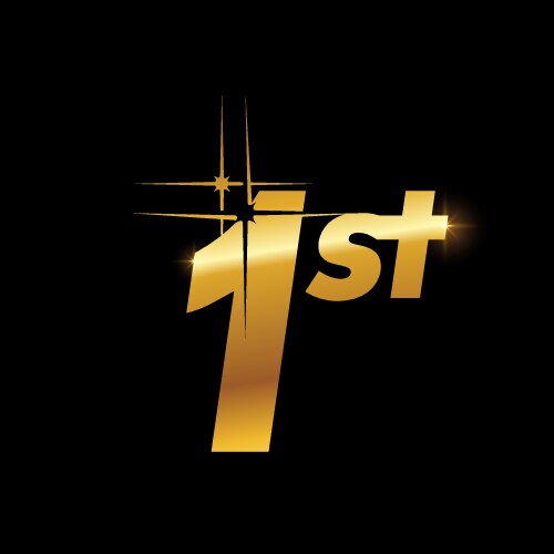 Golden artificial intelligence logo icon Vector Image