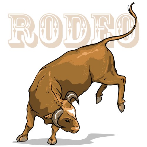 Rodeo cowboy riding a horse isolated Royalty Free Vector