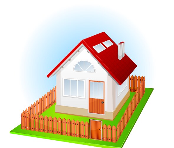 Colorful of a small cartoon house Royalty Free Vector Image