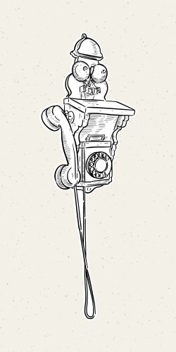 Public phone hand draw sketch Royalty Free Vector Image