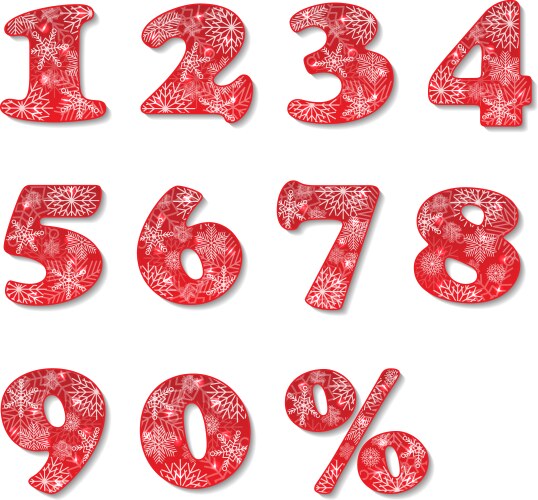 Kid in fancy costume numbers set Royalty Free Vector Image