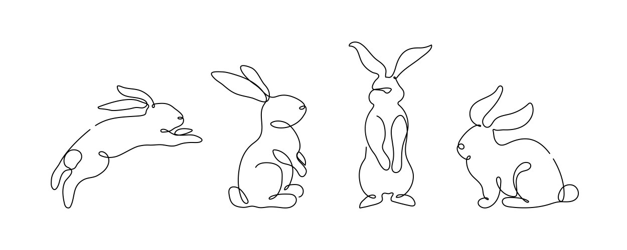 Rabbit Line Drawing Vector Images (over 10,000)