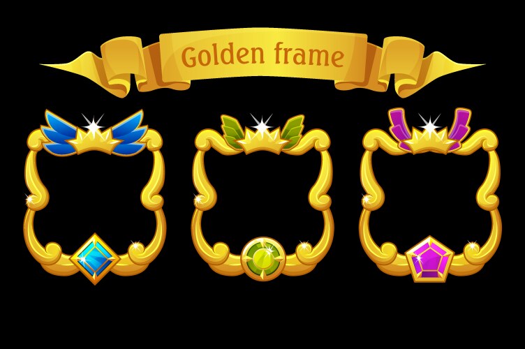 Frame game rank gold silver platinum bronze Vector Image