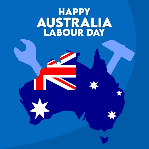 Happy celebrate labour day australia Royalty Free Vector
