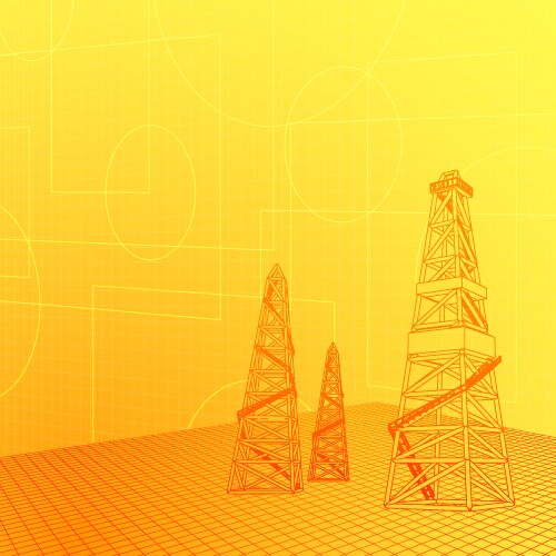 Oil rig banner for your text Royalty Free Vector Image