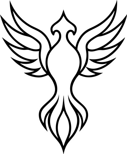 Bold Phoenix Line Art Royalty Free Vector Image