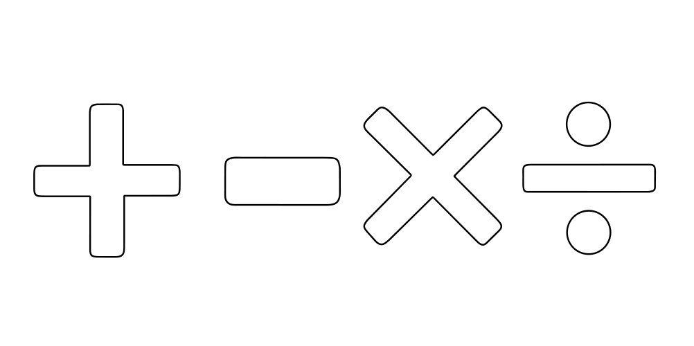 Multiplication table to ten sign math Royalty Free Vector