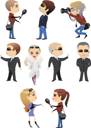 Office team cartoon characters icons set Vector Image