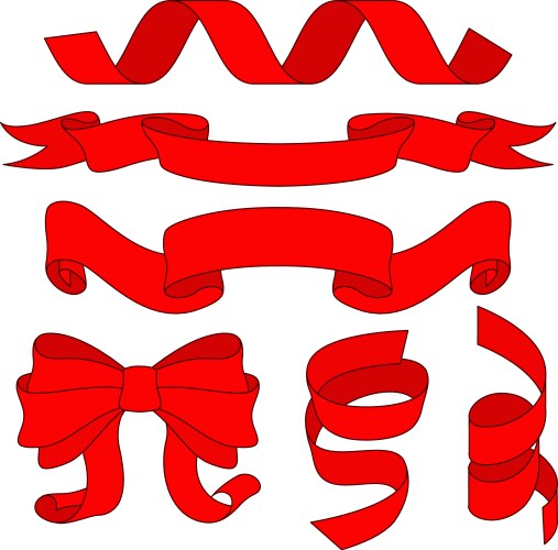 Set of decorative ribbons Royalty Free Vector Image