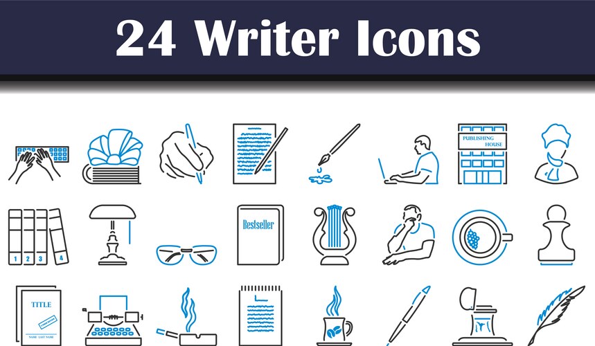 Writer icon set Royalty Free Vector Image - VectorStock