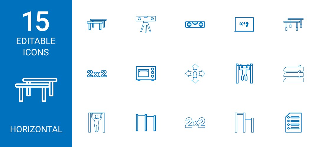 15 horizontal icons Royalty Free Vector Image - VectorStock
