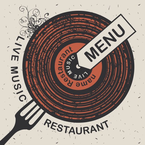 Menu restaurant with live music Royalty Free Vector Image