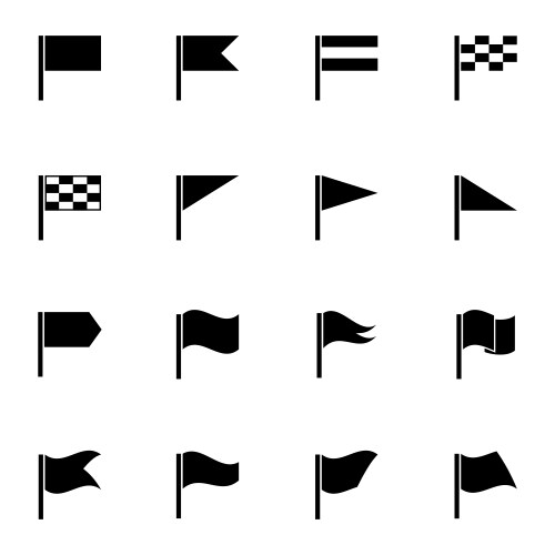 Retro black pennant flags outline knight heraldic Vector Image