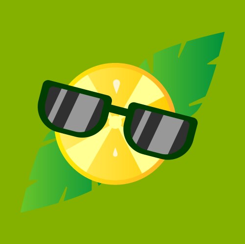 Hand drawn cool lemon with glasses isolated Vector Image