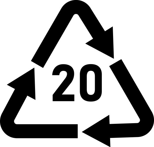 Paper recycling code pap 20 corrugated fiberboard Vector Image