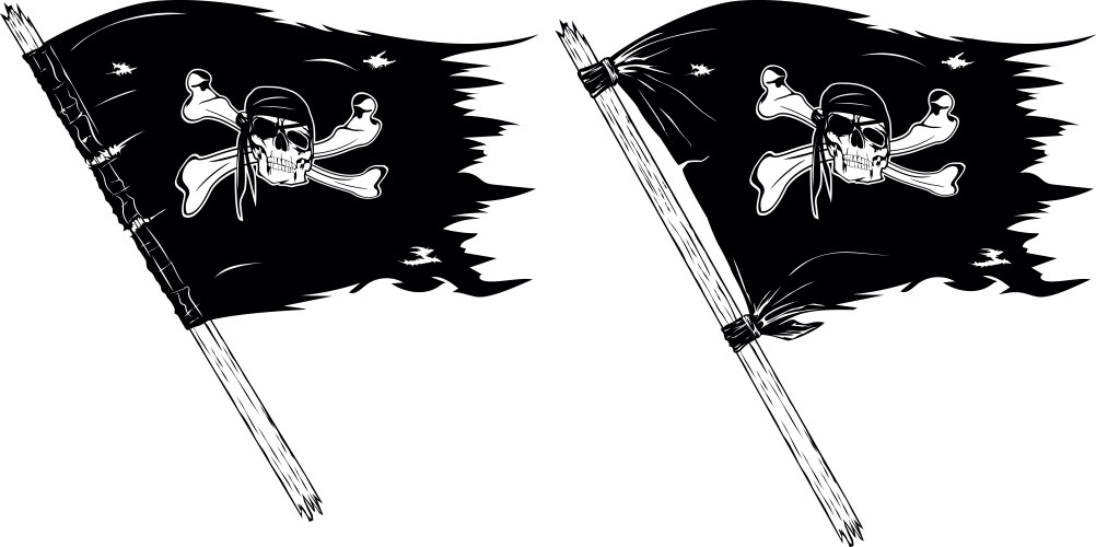 Pirate flag jolly roger pinup pop art Royalty Free Vector