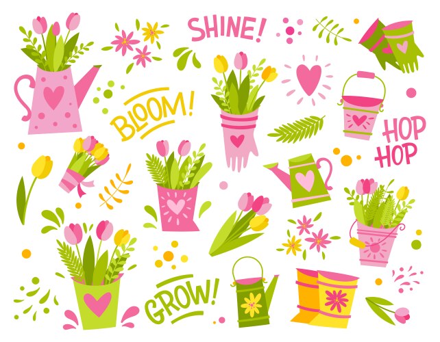 Spring collection background Royalty Free Vector Image