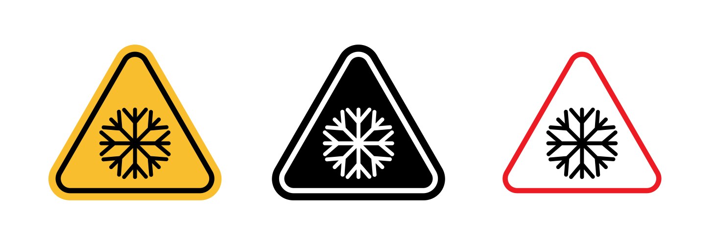 Warning attention sign icon set general alert for Vector Image