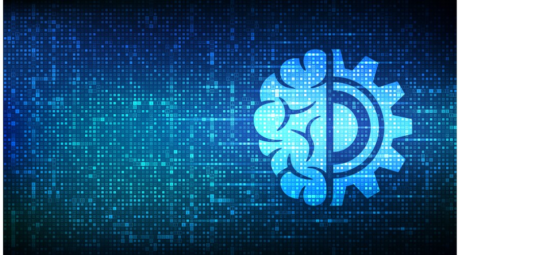 Machine Learning Icon Made With Binary Code Ai Vector Image