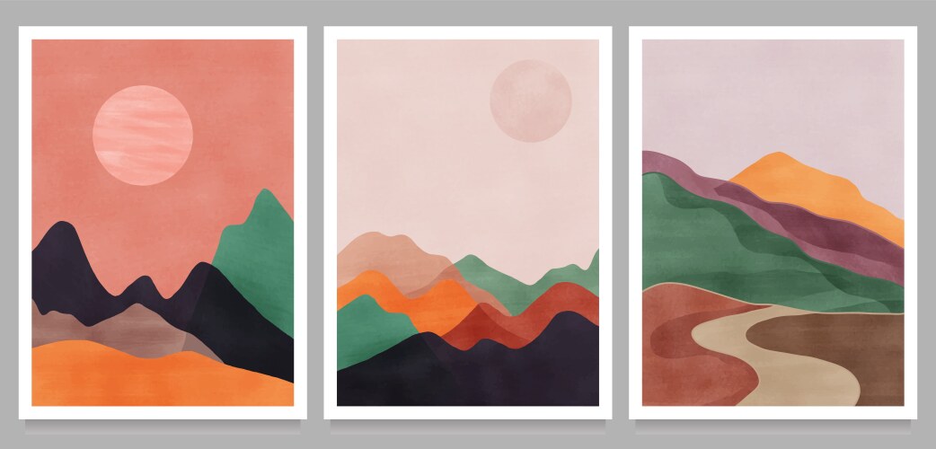 Collection modern minimalist art print abstract Vector Image