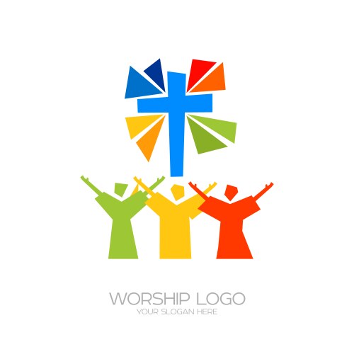 Believer worships jesus christ sings the glory Vector Image