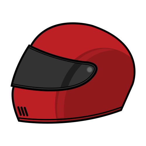 Red motor racing helmet with glass visor Vector Image