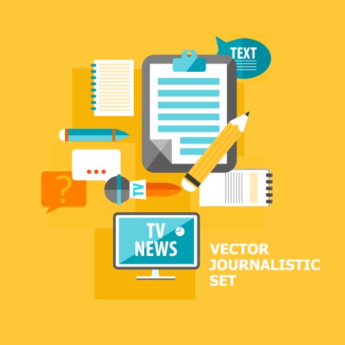 Journalism elements set Royalty Free Vector Image