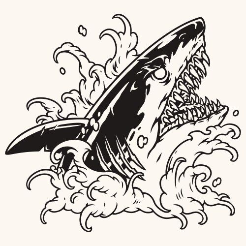 Fierce shark attacks Royalty Free Vector Image