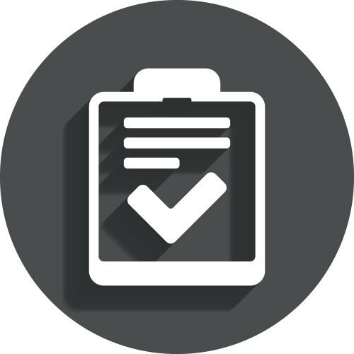 Quality control checklist icon image Royalty Free Vector