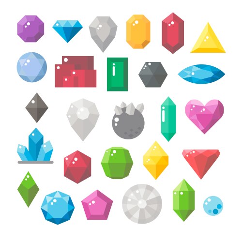 Gem cut set Royalty Free Vector Image - VectorStock