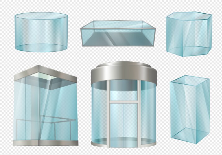 Transparent glass cylinders Royalty Free Vector Image