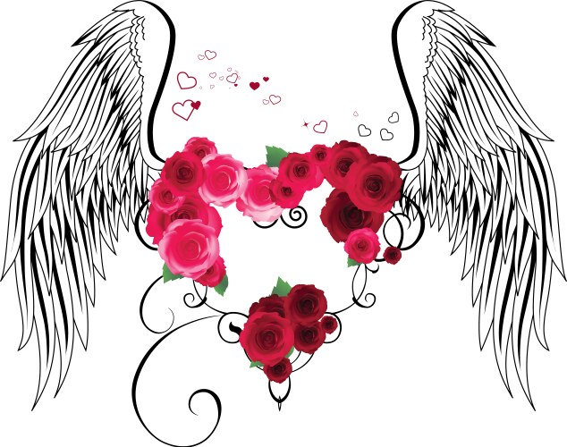 Angel Wings Roses Vector Images (over 870)