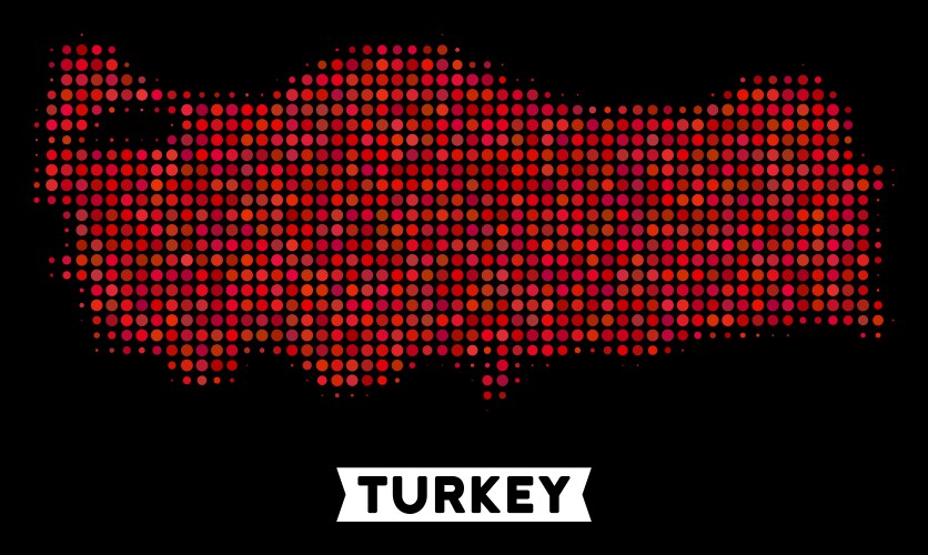 Dotted pixel turkey map Royalty Free Vector Image